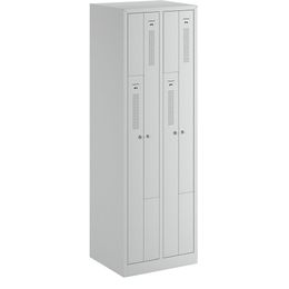 eurokraft basic Z-Spind Amsterdam, 2 Abteile, lichtgrau, Breite 590 mm