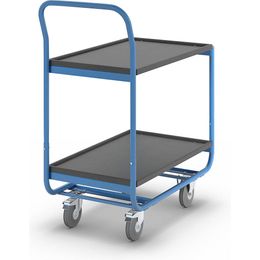 eurokraft pro Tischwagen, Tragfähigkeit 150 kg, Ladeflächen mit Abrollrand, 2 Ladeflächen