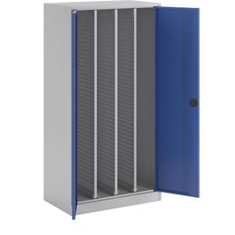 eurokraft pro Vertikalauszugschrank, ohne Trennwand, 3 Auszüge, lichtgrau / enzianblau