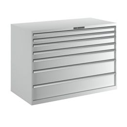 LISTA Schubladenschrank, 7 Schubladen, BxTxH 1431 x 725 x 1000 mm, lichtgrau