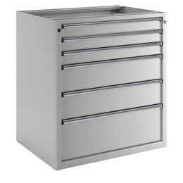 ANKE Schubladenschrank ohne Platte, Breite 910 mm, Schubladentraglast 200 kg, 6 Schubladen, Front lichtgrau