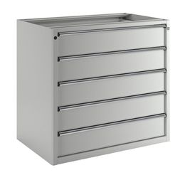 ANKE Schubladenschrank ohne Platte, Breite 1060 mm, Schubladentraglast 200 kg, 5 Schubladen, Front lichtgrau
