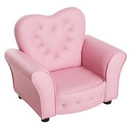 HOMCOM Kindersofa Kindersessel Prinzessin Minisofa Kinderzimmer Sofa herzförmig