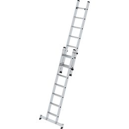 MUNK Stufen-Schiebeleiter, 2-teilig, mit nivello®-Traverse, 14 Stufen