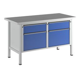 ANKE Werkbank, Gestellbauweise Serie V, 2 Schubladen 180 mm, 2 Schubladen 360 mm, Höhe 890 mm, Universalplatte