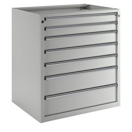 ANKE Schubladenschrank ohne Platte, Breite 910 mm, Schubladentraglast 200 kg, 7 Schubladen, Front lichtgrau