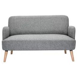 Miliboo Skandinavisches Sofa 2-Sitzer aus hellgrauem Stoff und hellem Holz ISKO
