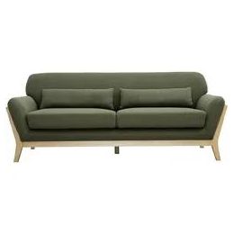 Miliboo Sofa skandinavisch 3 Plätze Khaki YOKO