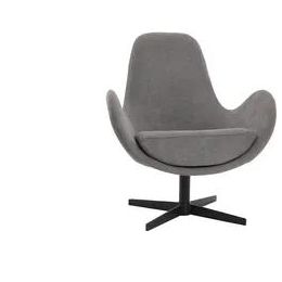 Miliboo Design-Sessel Samteffekt Grau ANDY