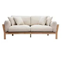 Miliboo Design-Sofa 3 Plätze Cremeweiß Holzbeine KYO
