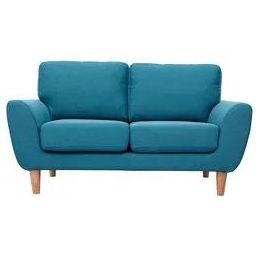 Miliboo Skandinavisches 2-Sitzer-Sofa in enteblauem Stoff ALICE