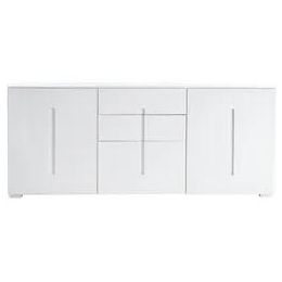 Miliboo Design-Sideboard Weiß lackiert 2 Türen 3 Schubladen TED