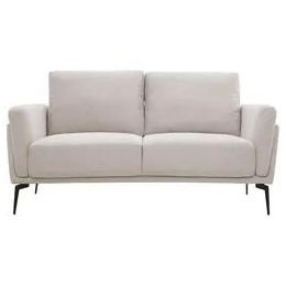 Miliboo Design-Sofa mit Stoff im Samtdesign Beige 2-Sitzer MOSCO