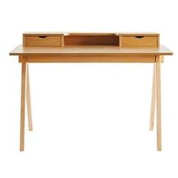 Miliboo Schreibtisch aus hellem Holz mit Ablagen L120 cm PULITO