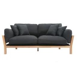 Miliboo Design-Sofa 3-Sitzer abziehbarer, anthrazitgrauer Stoff YNOK