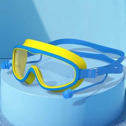 Leiai Kinder-Schwimmbrille Mit Großem Rahmen Und Ohrstöpsel, Kinderbrille, Outdoor-Sport, Schwimmzubehör