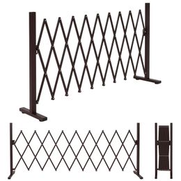 Alu Absperrgitter MCW-K56, Scherengitter Schutzgitter Zaun, ausziehbar schwenkbar Stahl 103x36-265x31cm, braun