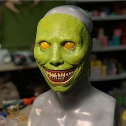 Like You Z Halloween-Maske Mit Gruseligem Lächeln, Halloween-Maske Für Erwachsene, Halb „exorzist“, Grün-Weiße Dämonenmaske, Cosplay-Requisiten