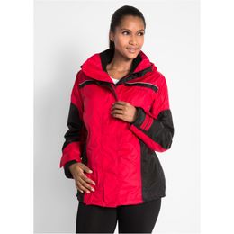 bonprix wasserdichte 3 in 1 Funktionsjacke, rot, Gr.38, Praktische Wetterjacke 3in1 mit verschlie&szlig;baren Taschen und figurbetonende N&auml;hten
