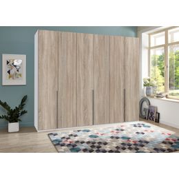 Kleiderschrank wimex "New York" Schränke Gr. B/H/T: 270cm x 236cm x 58cm, 6 St., weiß (weiß/front struktureichefarben hell) in vielen Breiten, 208 oder 236cm hoch