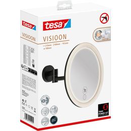 Tesa - Visioon LED-Kosmetikspiegel - kabelloser Schminkspiegel mit dimmbarer Beleuchtung - Touch Control, integrierter Akku, 5-fache Vergrößerung,