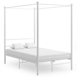 Himmelbett Weiß Metall 140x200 cm vidaXL