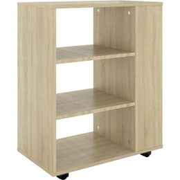 vidaXL - Rollschrank Sonoma-Eiche 60x35x75 cm Holzwerkstoff