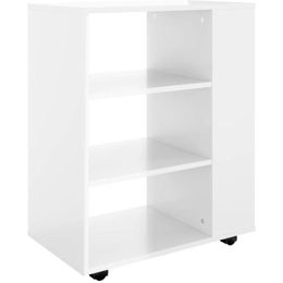 Rollschrank Hochglanz-Weiß 60x35x75 cm Holzwerkstoff vidaXL