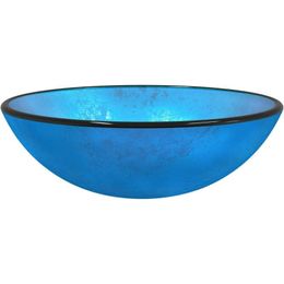 vidaXL - Waschbecken Hartglas 42x14 cm Blau