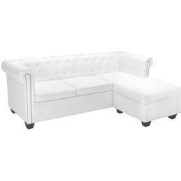 vidaXL - Chesterfield Sofa in L-Form Kunstleder Weiß