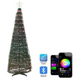 Beliani - led Deko Weihnachtsbaum grün mit bunten led Lichtern App Steuerung mit Timer 160 cm Weihnachtsdeko Indoor