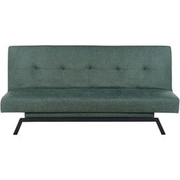 Beliani - Sofa Grün Polsterbezug 3-Sitzer Schlaffunktion verstellbare Rückenlehne Modern Wohnzimmer