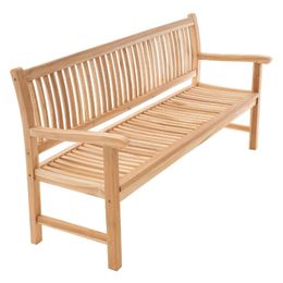 Vcm 4-Sitzer Gartenbank Parkbank hochwertig massiv Teak Holz natur 180 cm