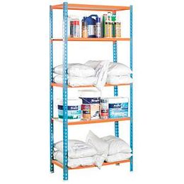 Simonrack Schwerlastregal MADERCLICK PLUS 8435104912799 blau, orange 100,0 x 30,0 x 200,0 cm