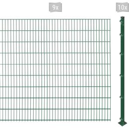 Arvotec Doppelstabmattenzaun "ESSENTIAL 183 zum Aufschrauben" Zaunelemente Zaunhöhe 183 cm, Zaunlänge 2 - 60 m Gr. H/L: 183cm x 18 m, Pfosten: 10 St., grün (dunkelgrün)