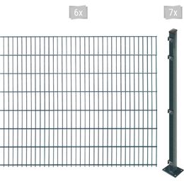 Arvotec Doppelstabmattenzaun "EASY 143 zum Aufschrauben" Zaunelemente Zaunhöhe 143 cm, Zaunlänge 2 - 60 m Gr. H/L: 143 cm x 12 m, Pfosten: 7 St., grau (anthrazit)