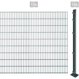 Arvotec Doppelstabmattenzaun "EASY 183 zum Aufschrauben" Zaunelemente Zaunhöhe 183 cm, Zaunlänge 2 - 60 m Gr. H/L: 183 cm x 30 m, Pfosten: 16 St., grau (anthrazit)