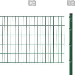 Arvotec Doppelstabmattenzaun "ESSENTIAL 103 zum Einbetonieren" Zaunelemente Zaunhöhe 103 cm, Zaunlänge 2 - 60 m Gr. H/L: 103cm x 20 m, Pfosten: 1, grün (dunkelgrün)