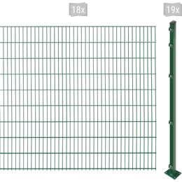 Arvotec Doppelstabmattenzaun "EASY 183 zum Aufschrauben" Zaunelemente Zaunhöhe 183 cm, Zaunlänge 2 - 60 m Gr. H/L: 183 cm x 36 m, Pfosten: 19 St., grün (dunkelgrün)