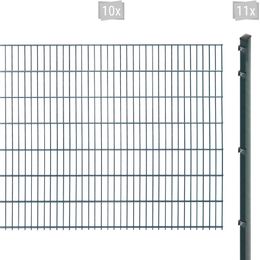 Arvotec Doppelstabmattenzaun "EXCLUSIVE 143 zum Einbetonieren" Zaunelemente Zaunhöhe 143 cm, Zaunlänge 2 - 60 m Gr. H/L: 143cm x 20 m, Pfosten: 1, grau (anthrazit)