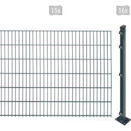 Arvotec Doppelstabmattenzaun "EASY 123 zum Aufschrauben" Zaunelemente Zaunhöhe 123 cm, Zaunlänge 2 - 60 m Gr. H/L: 123 cm x 30 m, Pfosten: 16 St., grau (anthrazit)