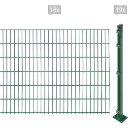 Arvotec Doppelstabmattenzaun "EASY 123 zum Aufschrauben" Zaunelemente Zaunhöhe 123 cm, Zaunlänge 2 - 60 m Gr. H/L: 123 cm x 36 m, Pfosten: 19 St., grün (dunkelgrün)