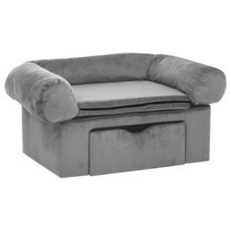 vidaXL Hundesofa Plüsch mit Schublade 75x50x38cm hellgrau