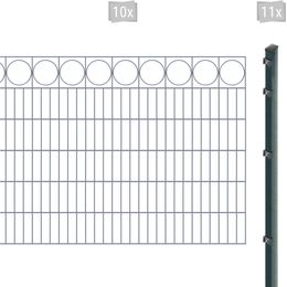 Arvotec Doppelstabmattenzaun "EXCLUSIVE 120 zum Einbetonieren "Ring" mit Zierleiste" Zaunelemente Zaunhöhe 120 cm, Zaunlänge 2 - 60 m Gr. H/L: 120cm x 20 m, Pfosten: 1, grau (anthrazit)