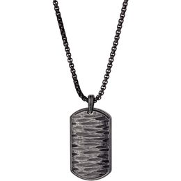 Kette mit Anhänger Firetti "Schmuck Geschenk Edelstahl Halsschmuck Halskette Dog Tag Crag Fels" Halsketten Gr. Edelstahl, Länge: 52 cm, schwarz (antikfarben, schwarz) Damen