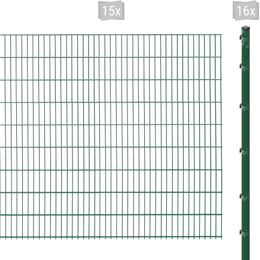 Arvotec Doppelstabmattenzaun "ESSENTIAL 183 zum Einbetonieren" Zaunelemente Zaunhöhe 183 cm, Zaunlänge 2 - 60 m Gr. H/L: 183 cm x 30 m, Pfosten: 16 St., grün (dunkelgrün) Zaunelemente