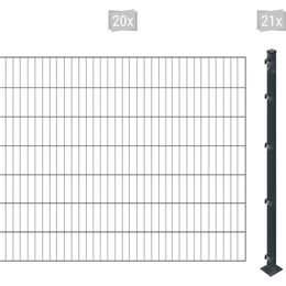 Arvotec Einstabmattenzaun "ESSENTIAL 140 zum Einbetonieren" Zaunelemente Zaunhöhe 140 cm, Zaunlänge 2 - 60 m Gr. H/L: 140cm x 40 m, Pfosten: 2, grau (anthrazit)