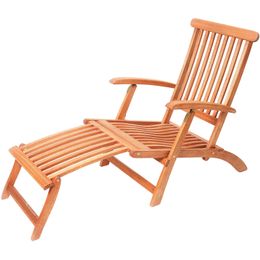 Gartensessel Merxx "Deck Chair" Sessel Gr. B/H/T: 58 cm x 92 cm x 144 cm, rot (rotbraun) Gartensessel Eukalyptusholz, verstellbar, klappbar