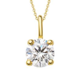 Kette mit Anhänger ONE ELEMENT "0.2 ct Diamant Brillant aus 750 Gelbgold" Halsketten Gr. 0.2 ct, Gelbgold 750-Diamanten, goldfarben (gold) Damen Schmuckset - Set mit verstellbarer Halskette