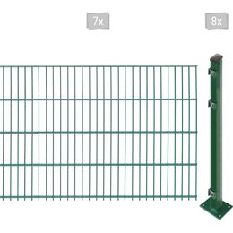 Arvotec Doppelstabmattenzaun "EASY 83 zum Aufschrauben" Zaunelemente Zaunhöhe 83 cm, Zaunlänge 2 - 60 m Gr. H/L: 83 cm x 14 m, Pfosten: 8 St., grün (dunkelgrün) Zaunelemente